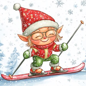 Whimsical Boho Christmas Elf Clipart Bundle 40 Piece Transparent + 2 ...