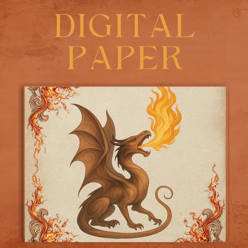 Dragon Digital Paper Pack: Fantasy Scrapbook & Junk Journal (digital ...