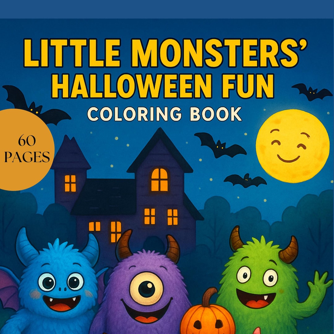 Little Monsters Halloween Coloring Book: 60 Pages, Ages 4-8 (PDF ...