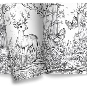 Enchanted Forest Adult Coloring Book – 62 Pages of Magical Creatures ...