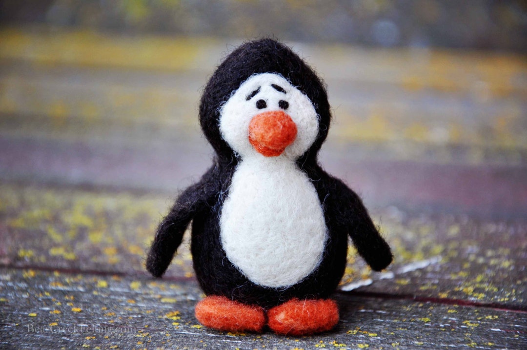 Penguin Needle Felting Starter Kit: DIY Craft With Romney Wool - Etsy