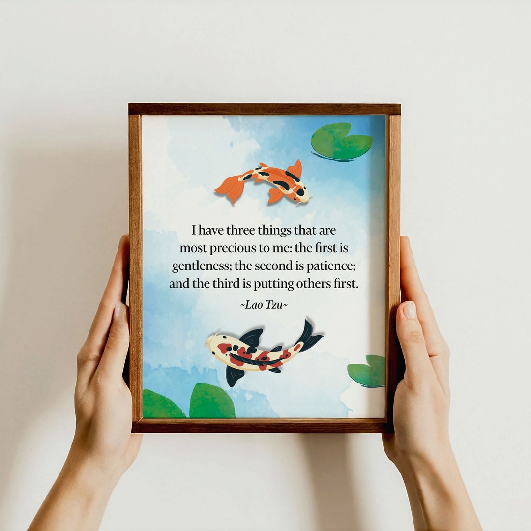 Lao Tzu Digital Art. Lao Tzu Three Things Verse. Tao Te Ching ...