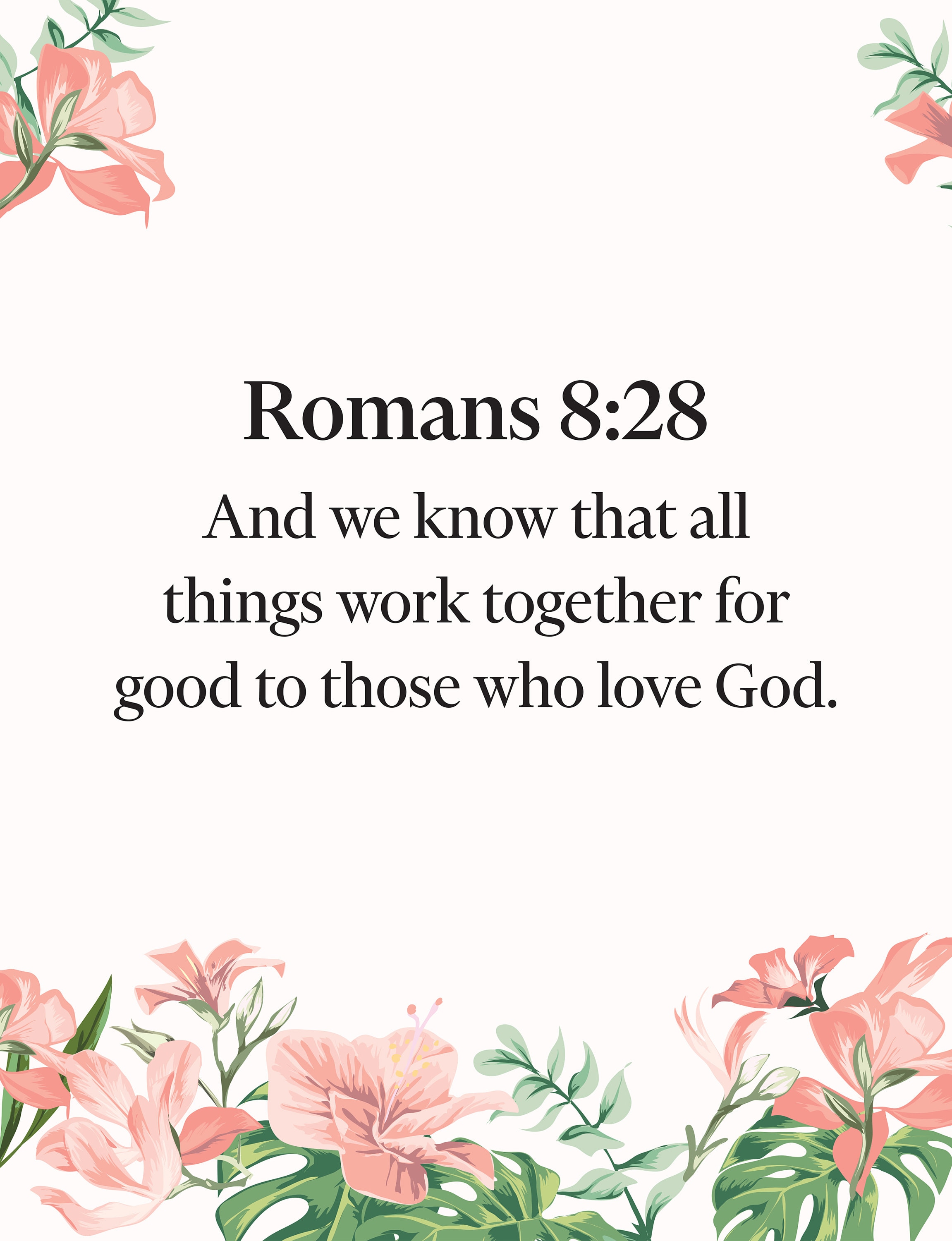 Romans 8:28 Digital, Printable Art. Romans 8.28 Bible Verse for Instant ...