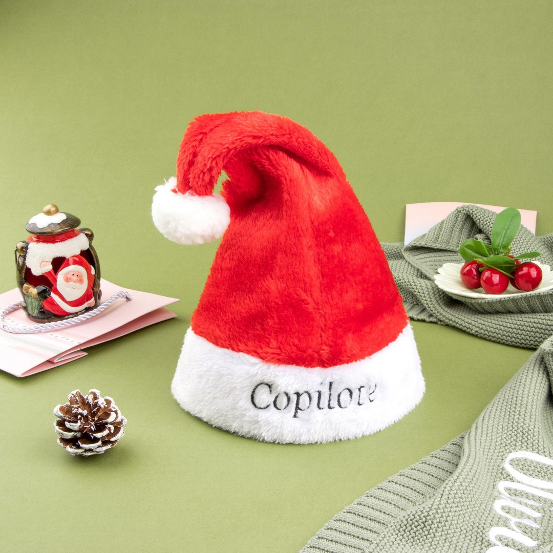 Personalized Embroidered Santa Hat, Custom Name Santa Hats, Christmas ...