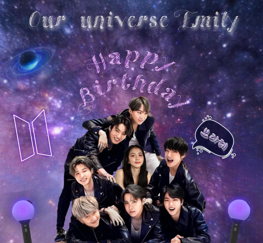 BTS Birthday Card, Printable, Customizable With Name and Selfie - Etsy