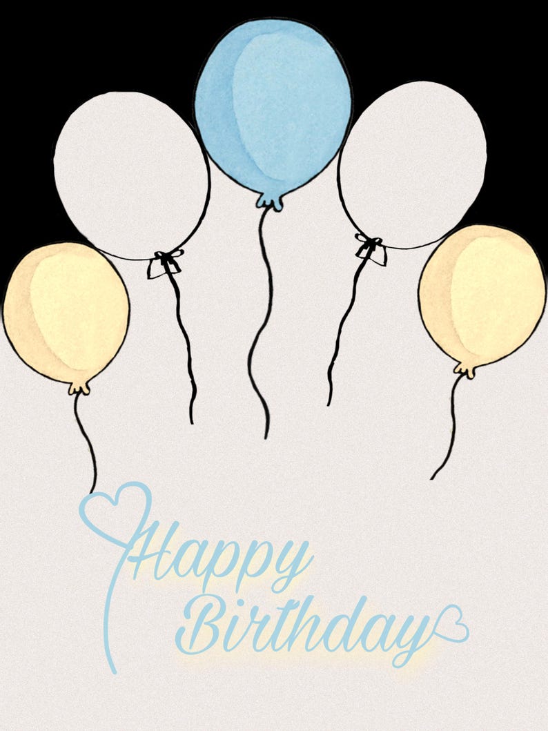 Birthday Card, Printable Card, the Front of a Birthday Card With a ...
