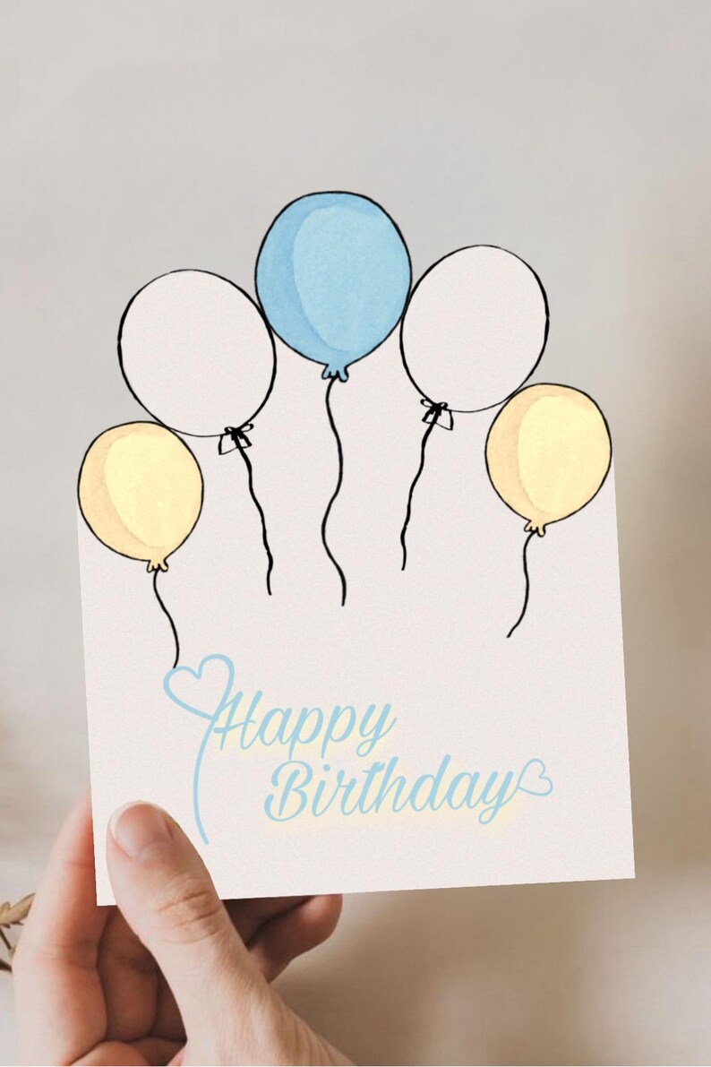 Birthday Card, Printable Card, the Front of a Birthday Card With a ...