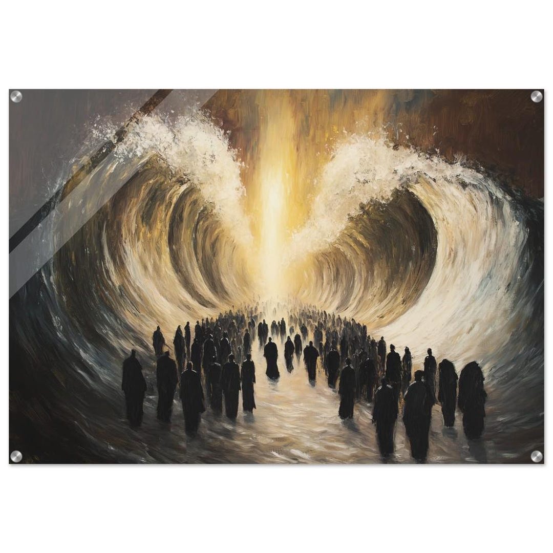 Splitting of the Red Sea (kriyas Yam Suf) Acrylic Judaica Wall Art ...