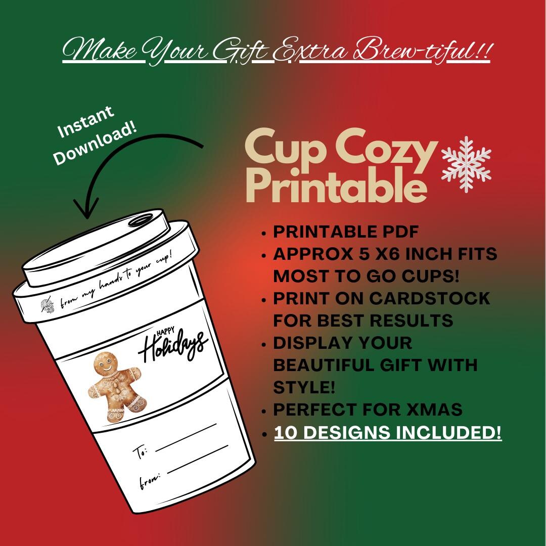 Crochet Cozy Printable: Holiday To-go Cup Design (PDF Pattern) - Etsy