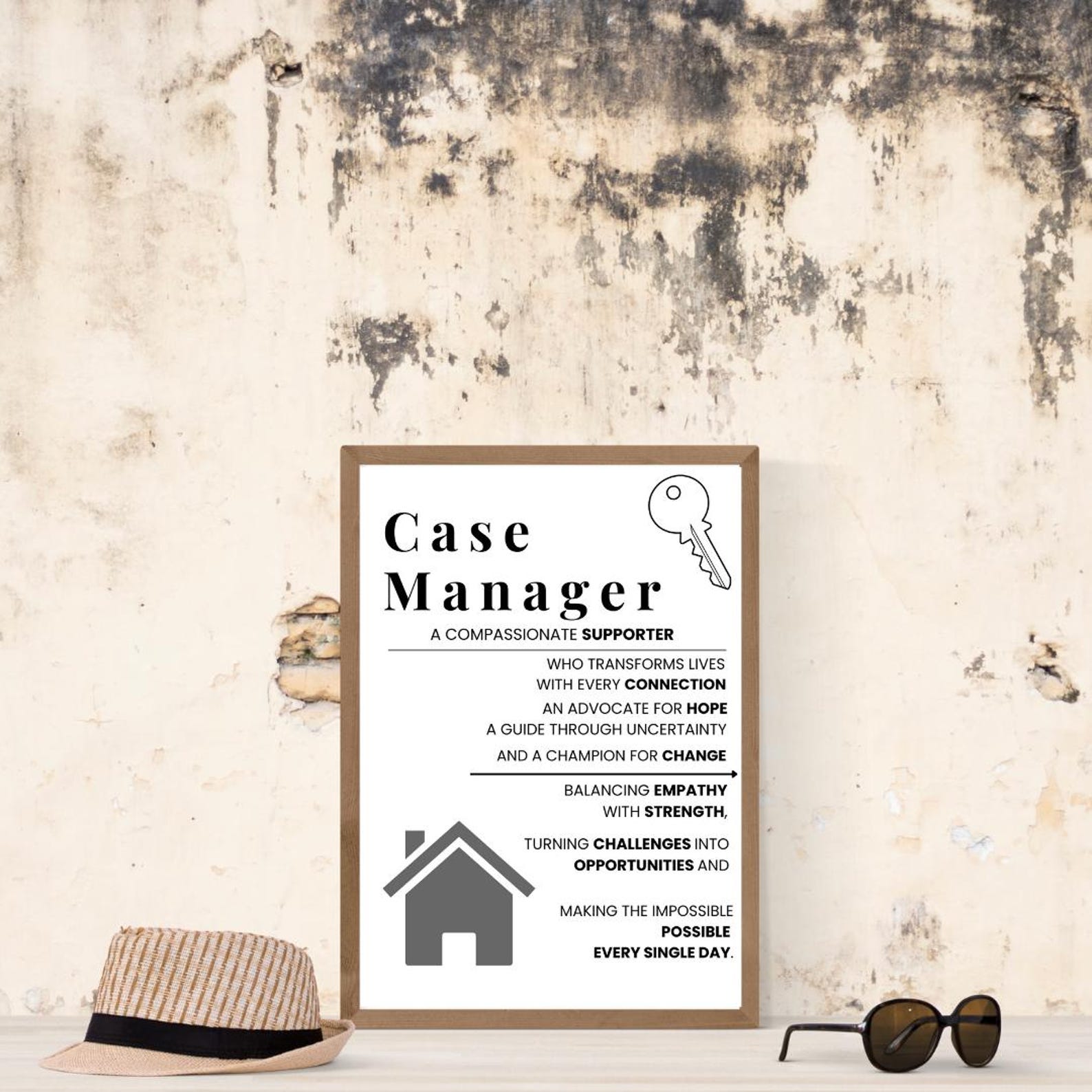 Case Manager Office Wall Art - Compassionate Supporter Created by a ...