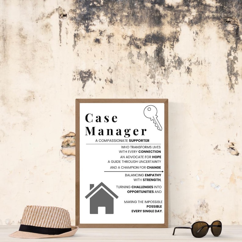 Case Manager Office Wall Art - Compassionate Supporter Created by a ...