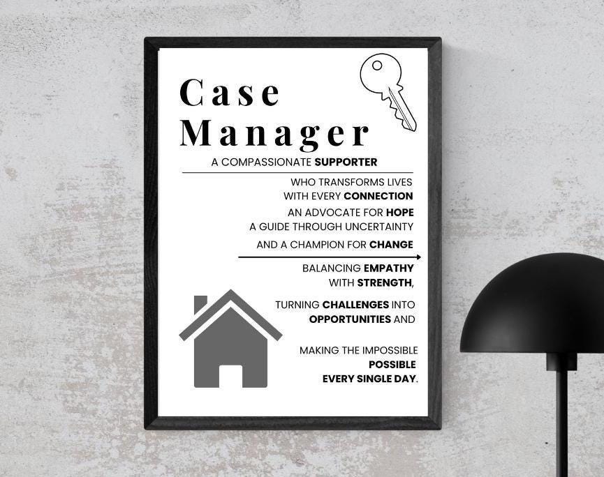Case Manager Office Wall Art - Compassionate Supporter Created by a ...