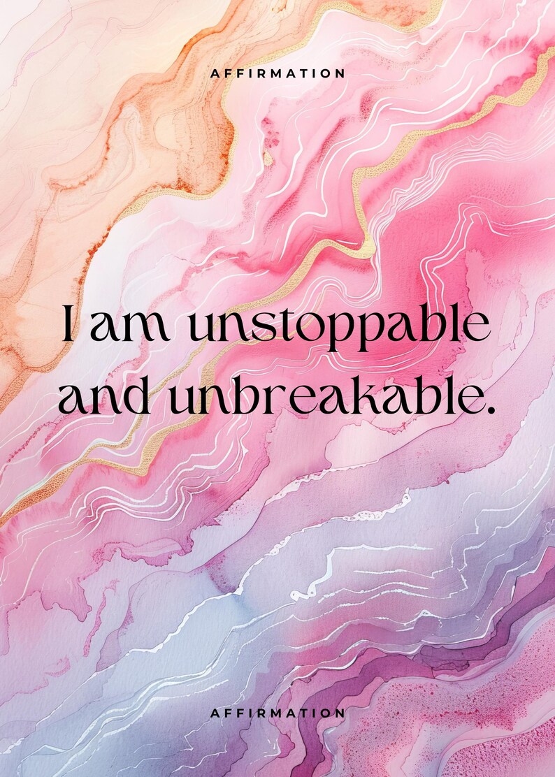 Unstoppable You - Set of 30 Printable Affirmation Cards for Fierce ...