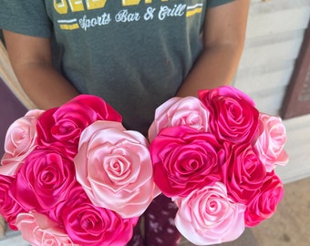 40 Ribbon Rose Bouquet - Etsy