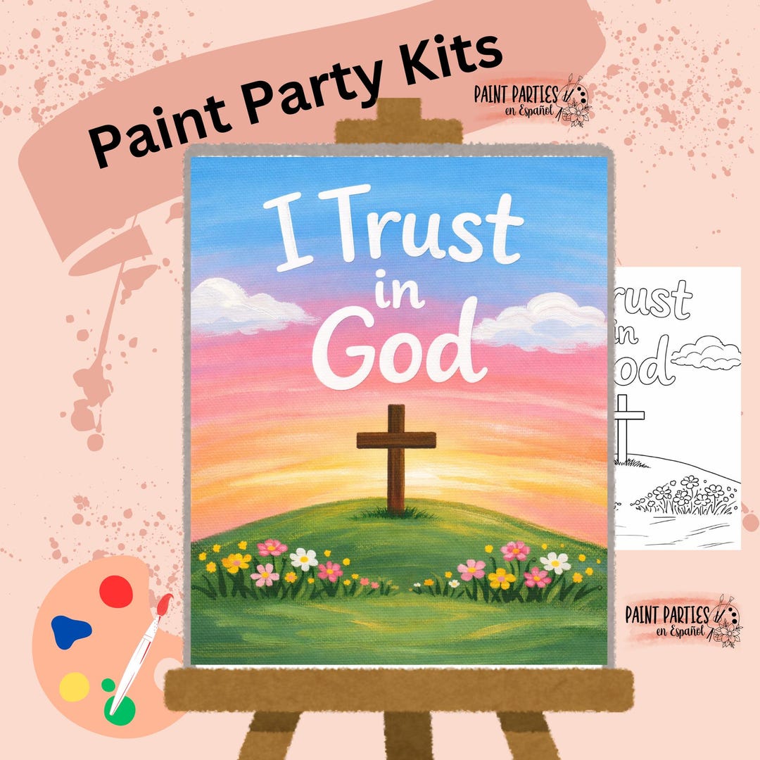 Christian Faith Painting DIY Paint Kit With Pre-drawn Canvas Praise and ...
