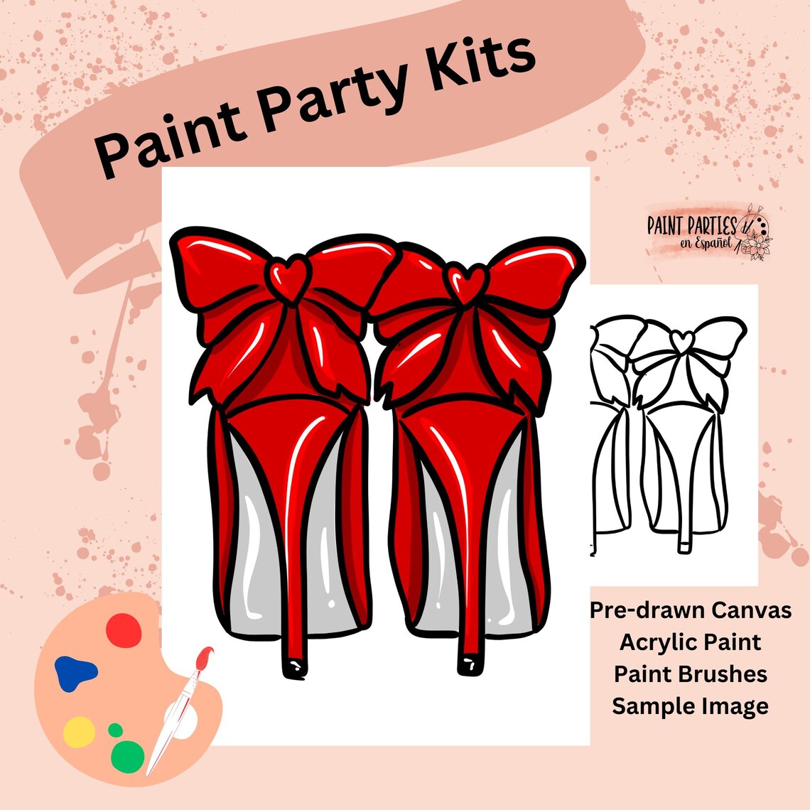 DIY Paint Party Kit Paint Kit Gift Idea Canvas Pre Drawn Outline at ...