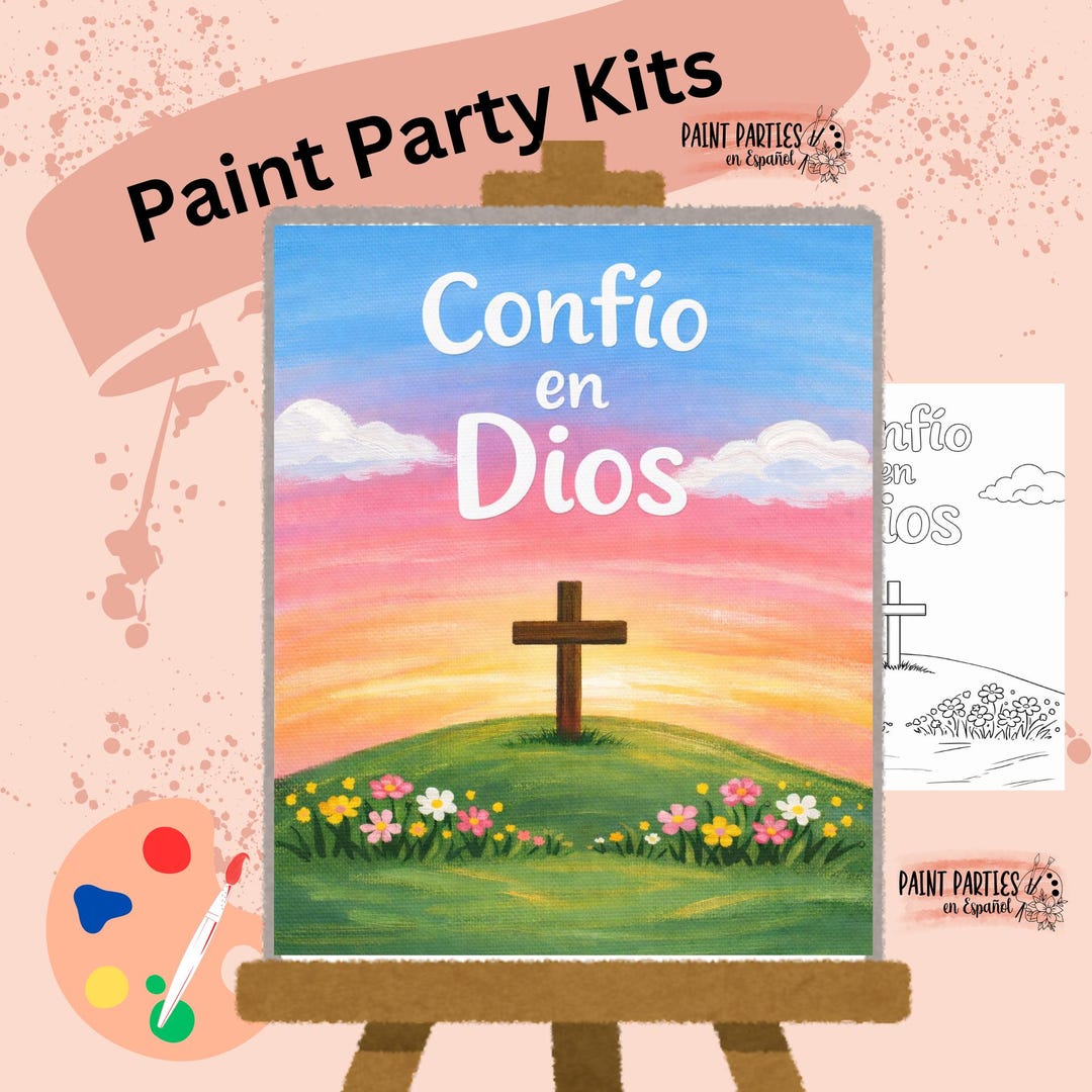 Christian Faith Painting DIY Paint Kit With Pre-drawn Canvas Praise and ...