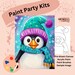 DIY Penguin Paint Party Kit: Pre-drawn Canvas, Acrylics & Brushes - Etsy