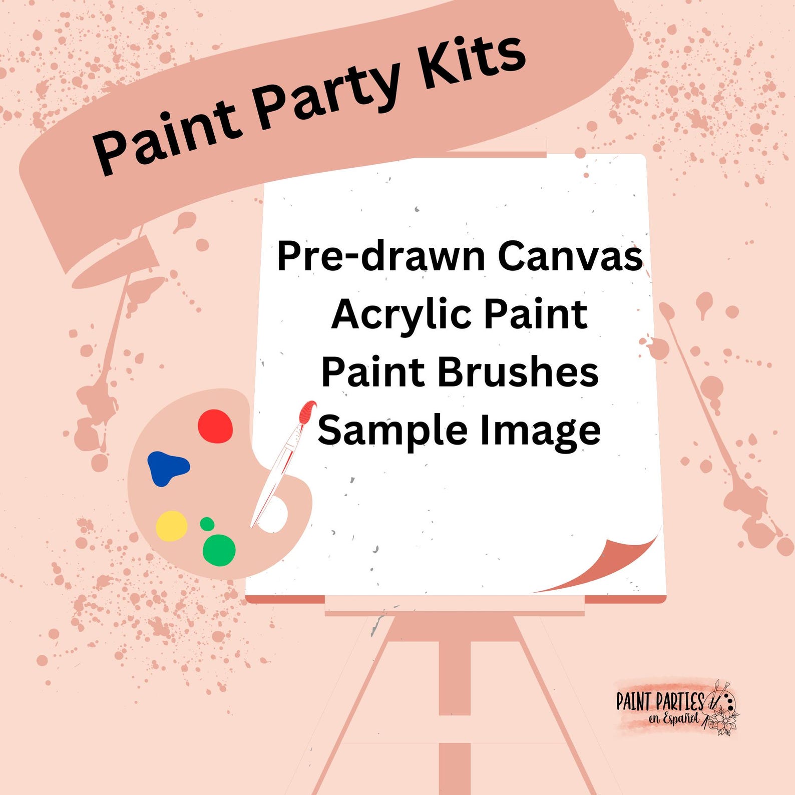 DIY Balloon Paint Party Kit: Pre-drawn Canvas, Acrylics & Brushes - Etsy