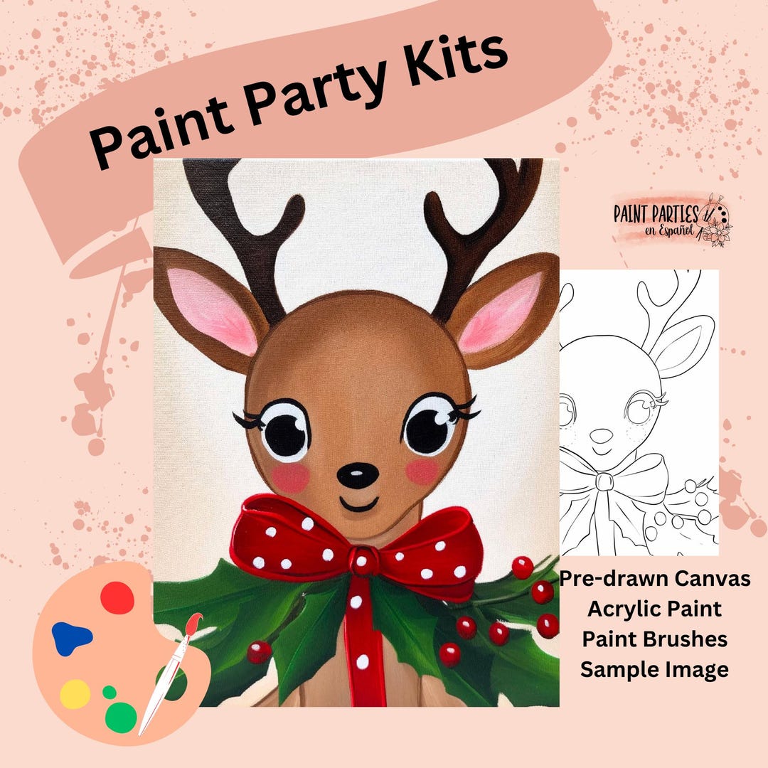 Christmas DIY Sip and Paint Party Kit for All Ages, Gifts, Events and ...