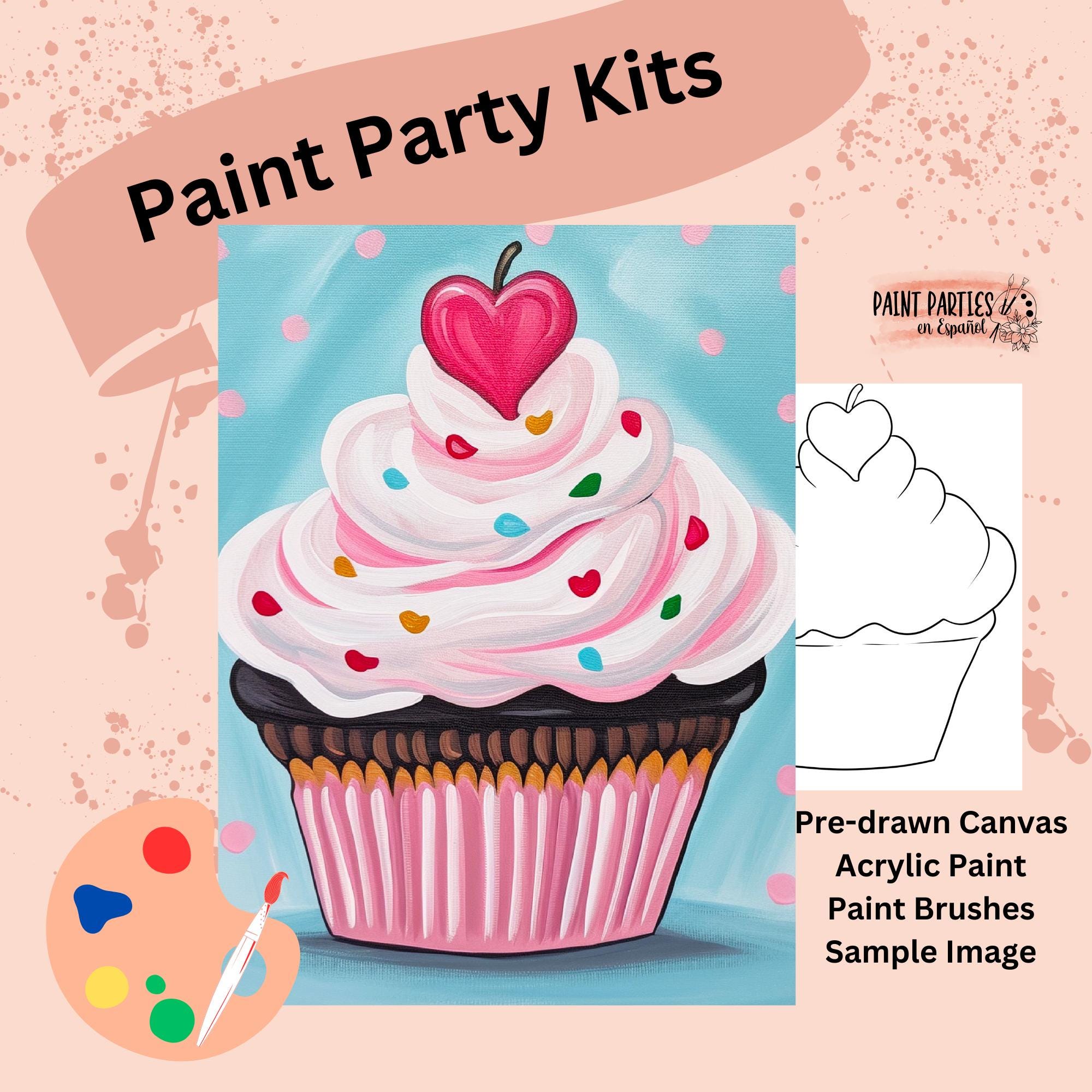 DIY Paint Party Kit Paint Kit Gift Idea Canvas Pre Drawn Outline at ...