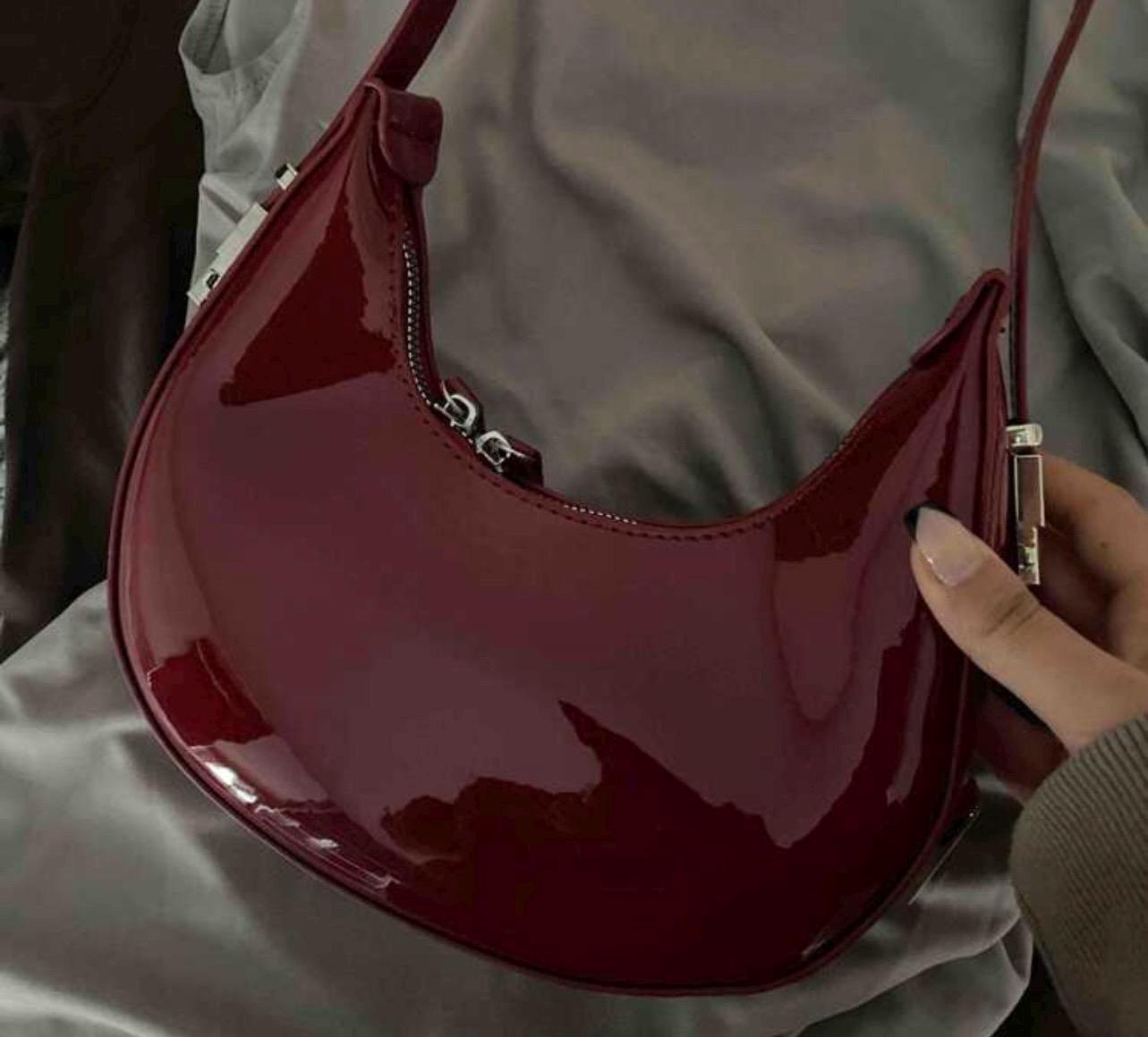 Burgundy Leather Shoulder Bag - Etsy