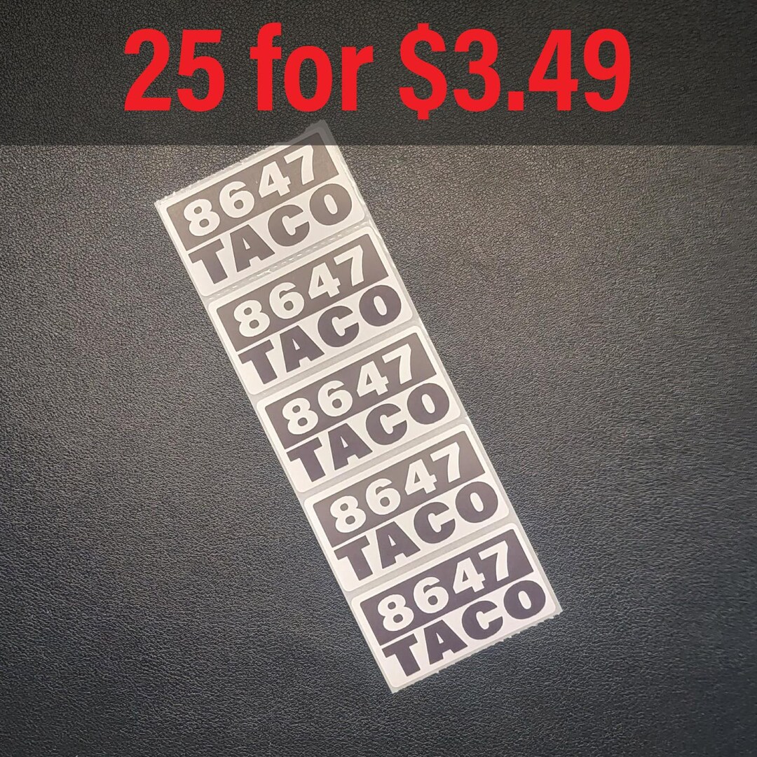 8647 TACO - Bulk Stickers 25-250 Pack - Etsy