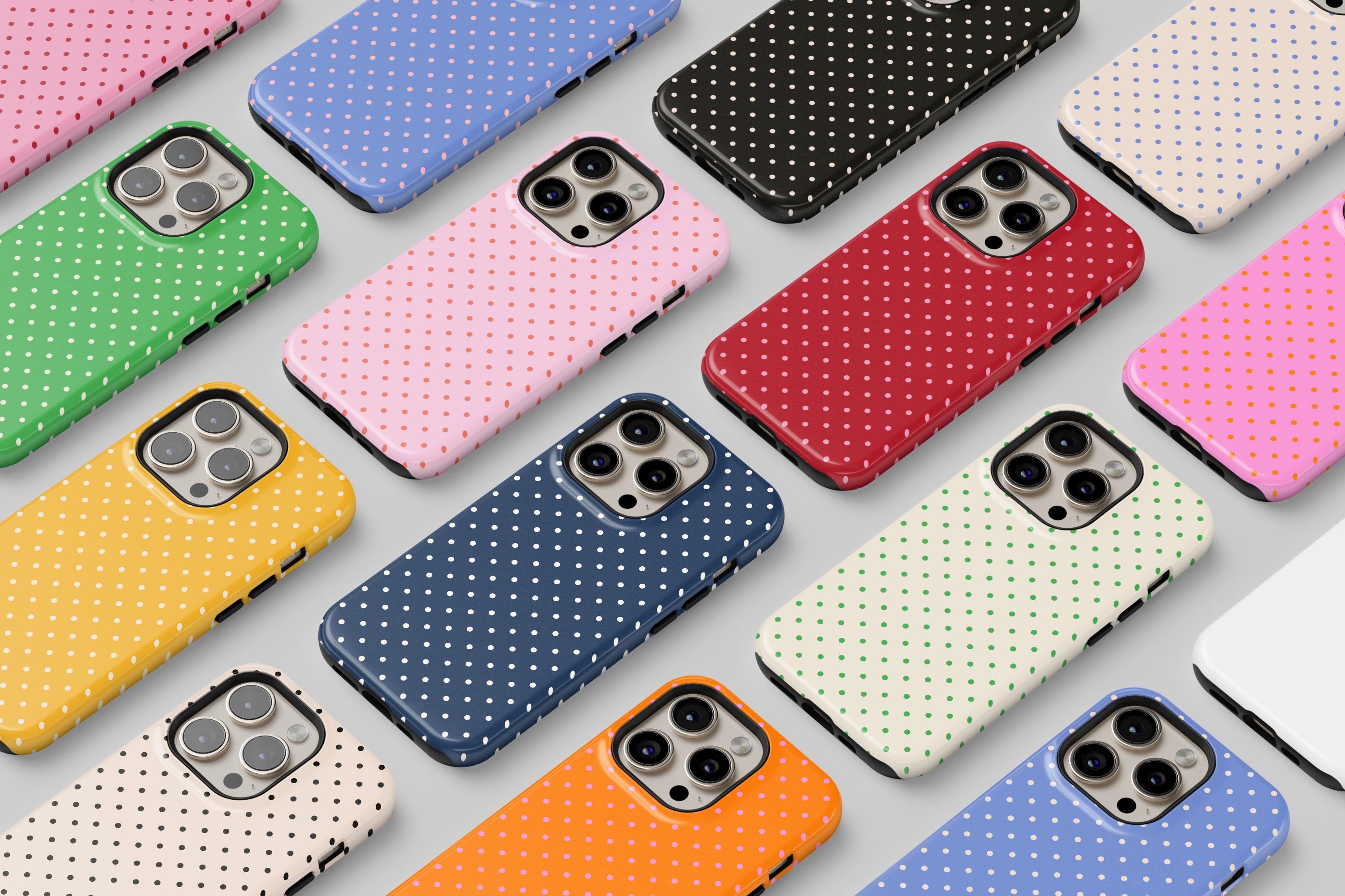 Custom Color Polka Dot Phone Case: Cute Spot Pattern Retro Aesthetic ...