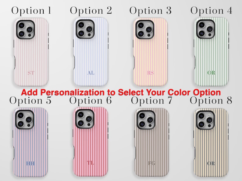 Personalized Neutral Stripes Phone Case Custom Monogram Cute Initials ...