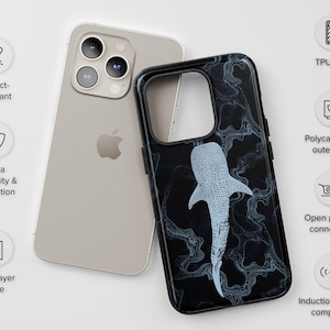 Whale Shark Phone Case, Ocean Lover Gift, Navy, iPhone 17 16 15 14 ...