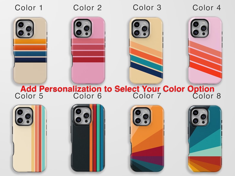Retro Stripes Phone Case Vintage Aesthetic Cover for iPhone 17 16 Pro ...