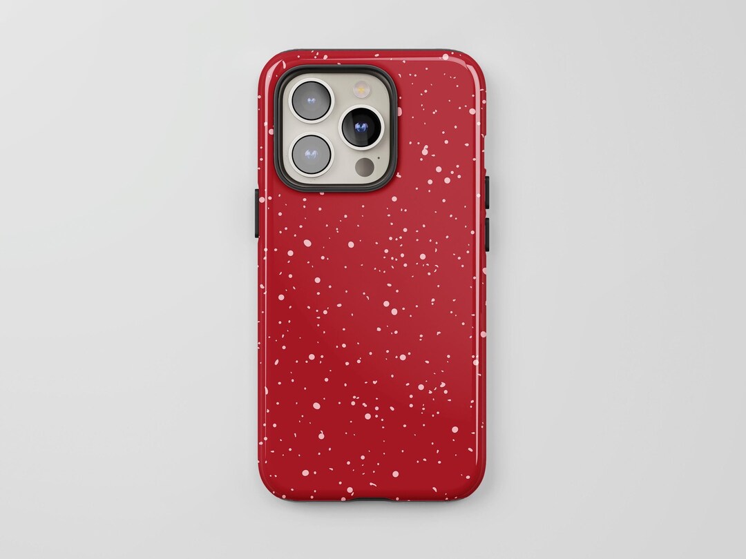 Red & Pink Paint Splatter Phone Case, Fun Artistic Abstract Design ...