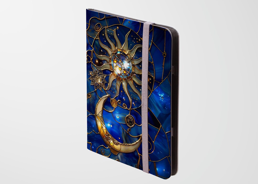 Celestial Sun & Moon iPad Case: Vegan Leather Folio Stand - Etsy