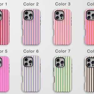Custom Color Striped Phone Case, Retro Minimalist Aesthetic Lines ...