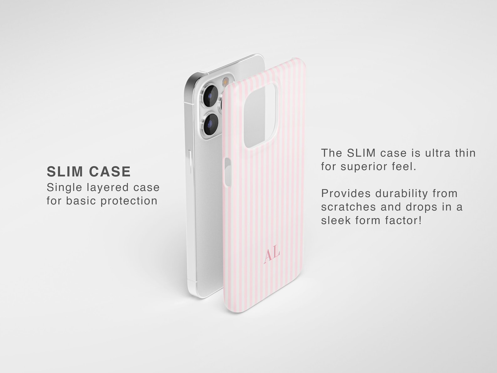Pink Striped Phone Case: Custom Monogram, Trendy Preppy Cover iPhone 17 ...