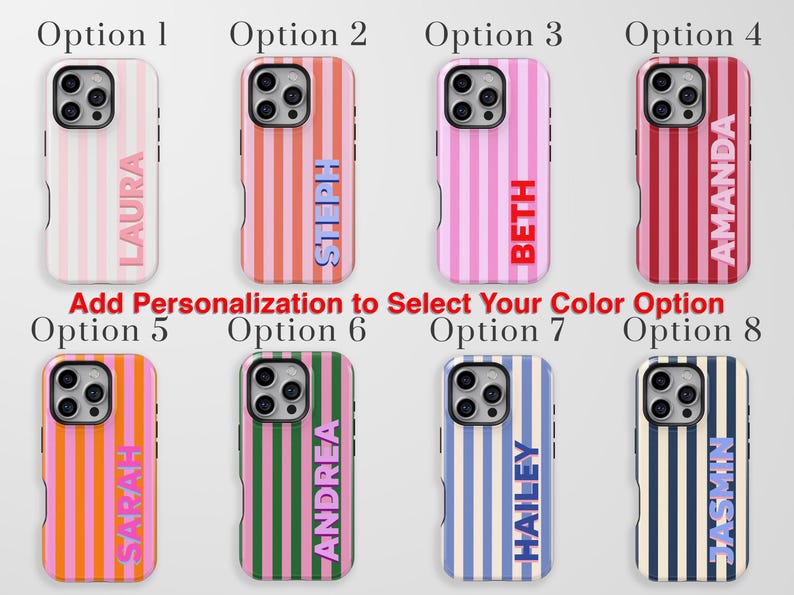 Custom Name Phone Case Personalized Stripes Aesthetic Shadow Tough Case ...