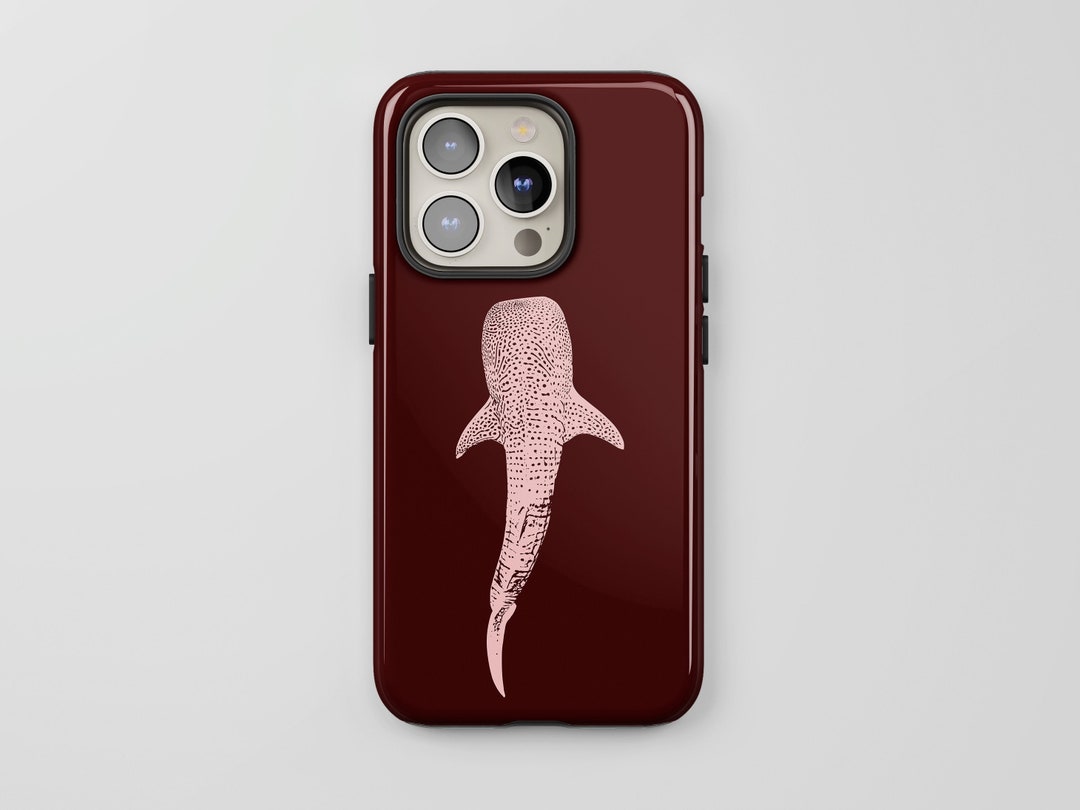 Burgundy Whale Shark Phone Case: Ocean Sea Cover for iPhone + Magsafe ...