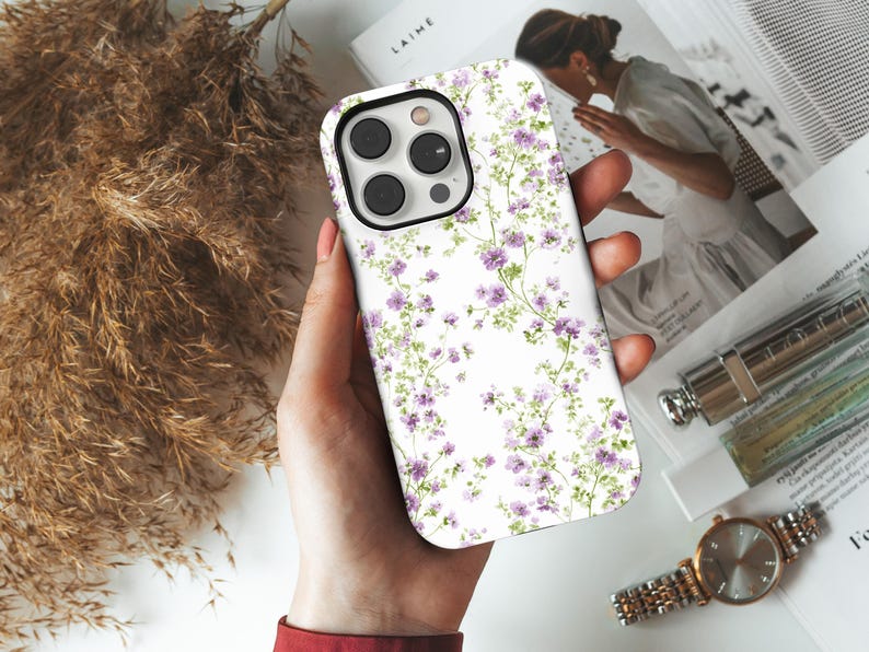 Wildflower Blossom Phone Case, Soft Lavender Floral Design, Spring ...