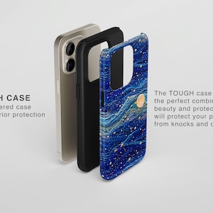 Starry Night Phone Case: Embroidered Look, Celestial Design (magsafe ...
