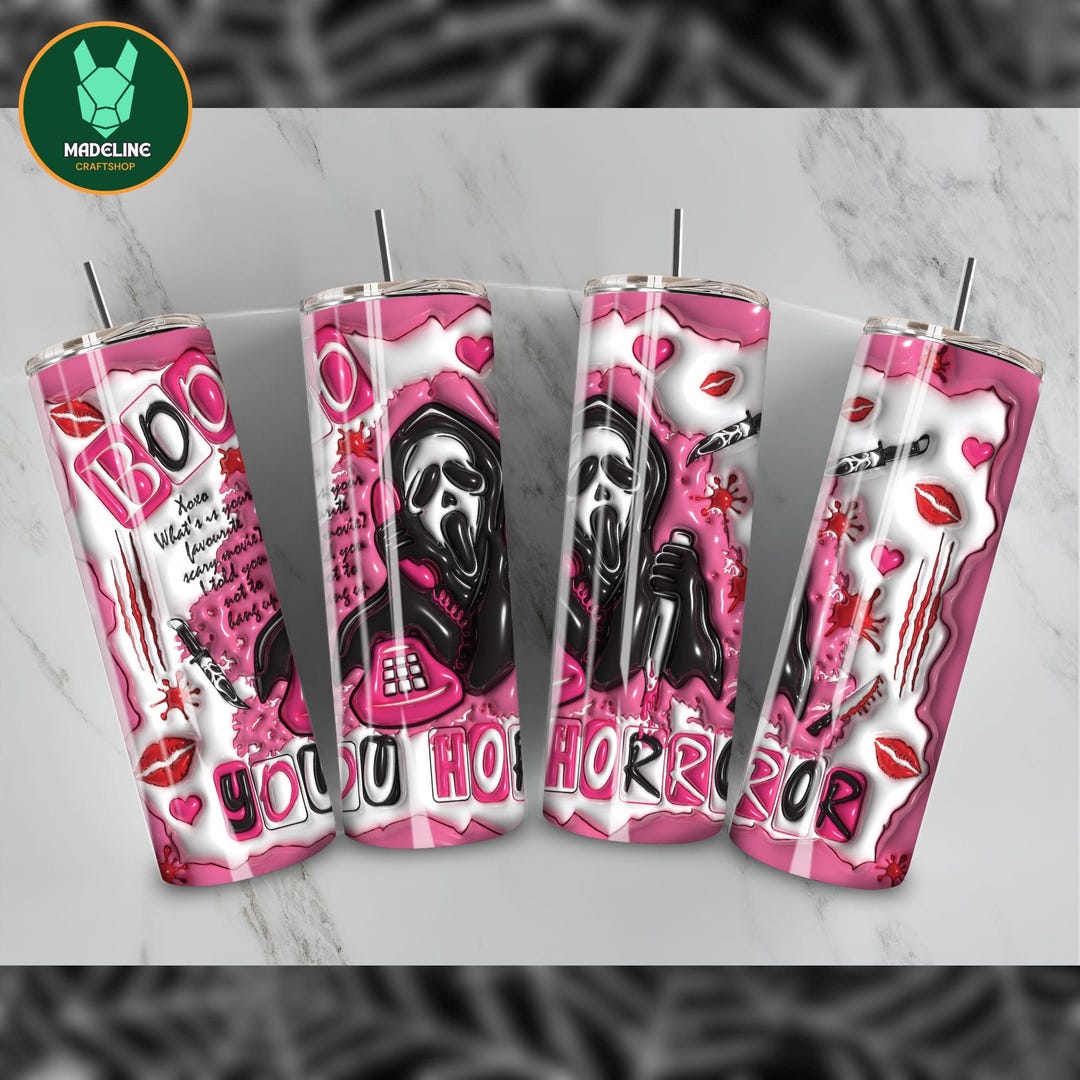 3D Inflated Horror Boo You Horror, 20 Oz Tumbler Design Template for ...