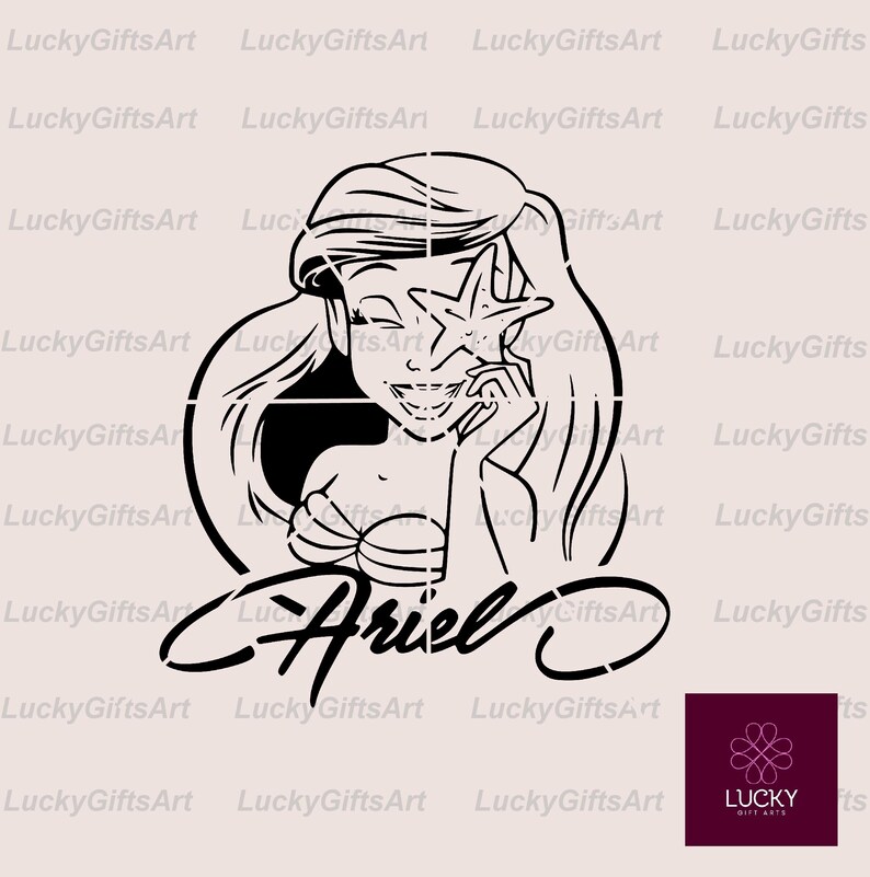 Little Mermaid Princess Ariel SVG, Disneyy Princess SVG, Vinyl Cut File ...