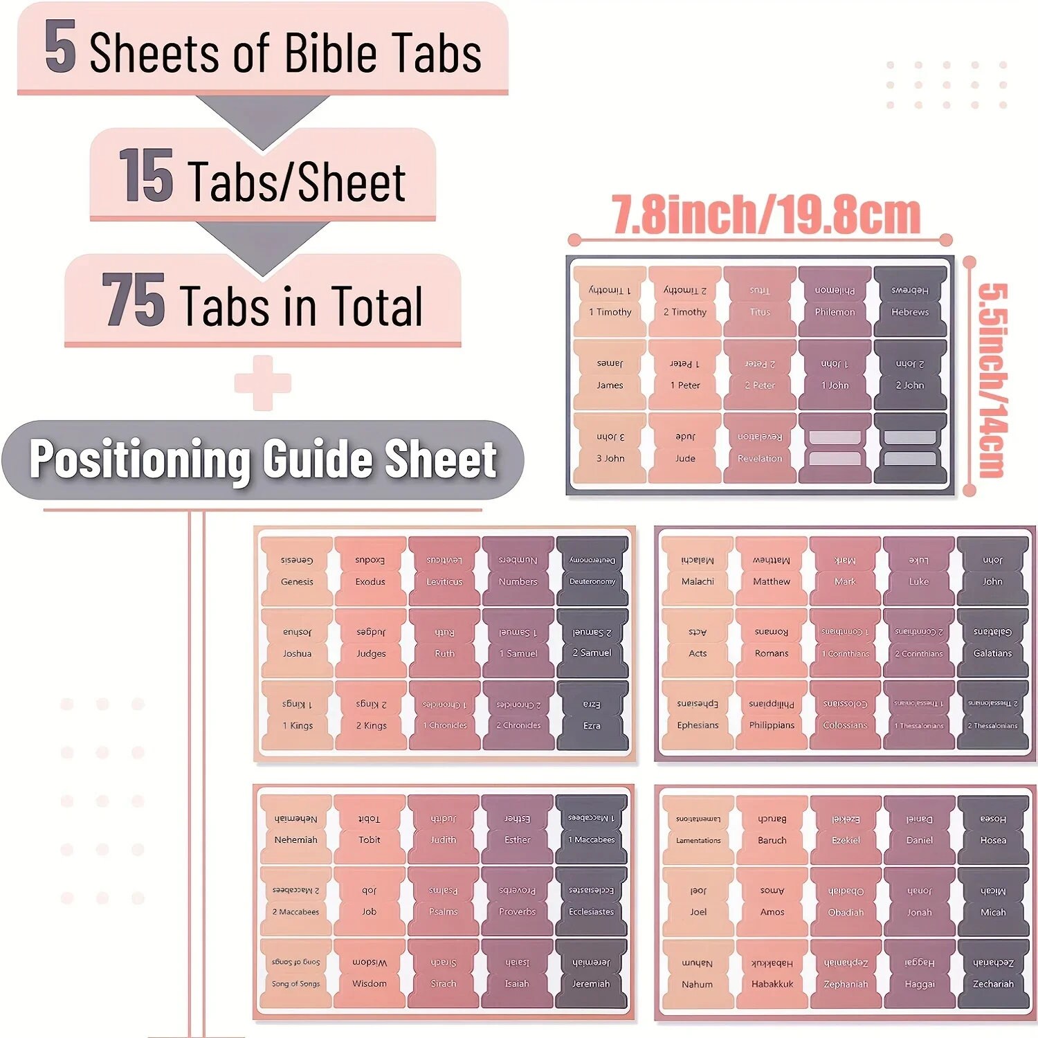 5 Sheet Purple Bible Index Label Stickerwritable & Removable ...