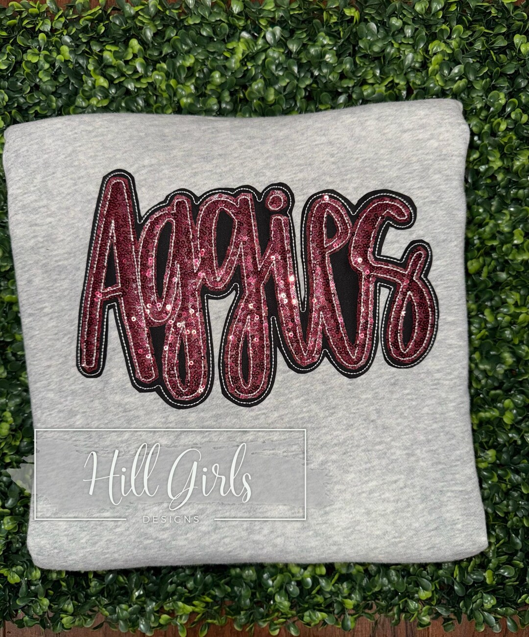 Aggies Sequin Applique Sweatshirt or Tee | Game Day Sparkle - Etsy