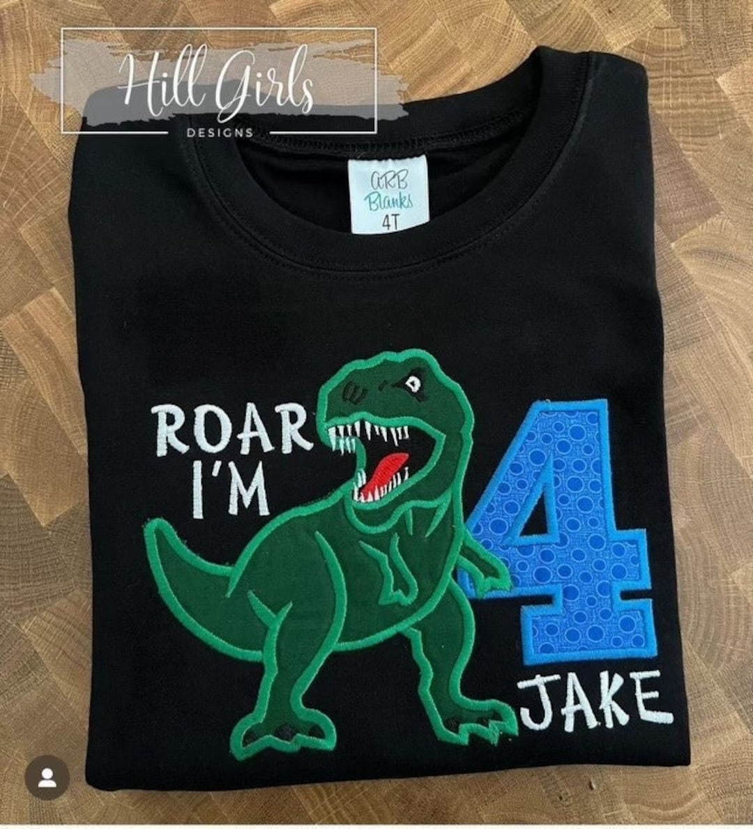 Roar I'm 4 Dinosaur Appliqué and Embroidered Birthday Shirt - Etsy