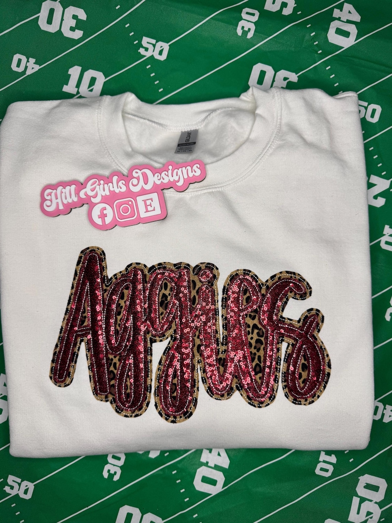 Aggies Sequin Applique Sweatshirt or Tee | Game Day Sparkle - Etsy