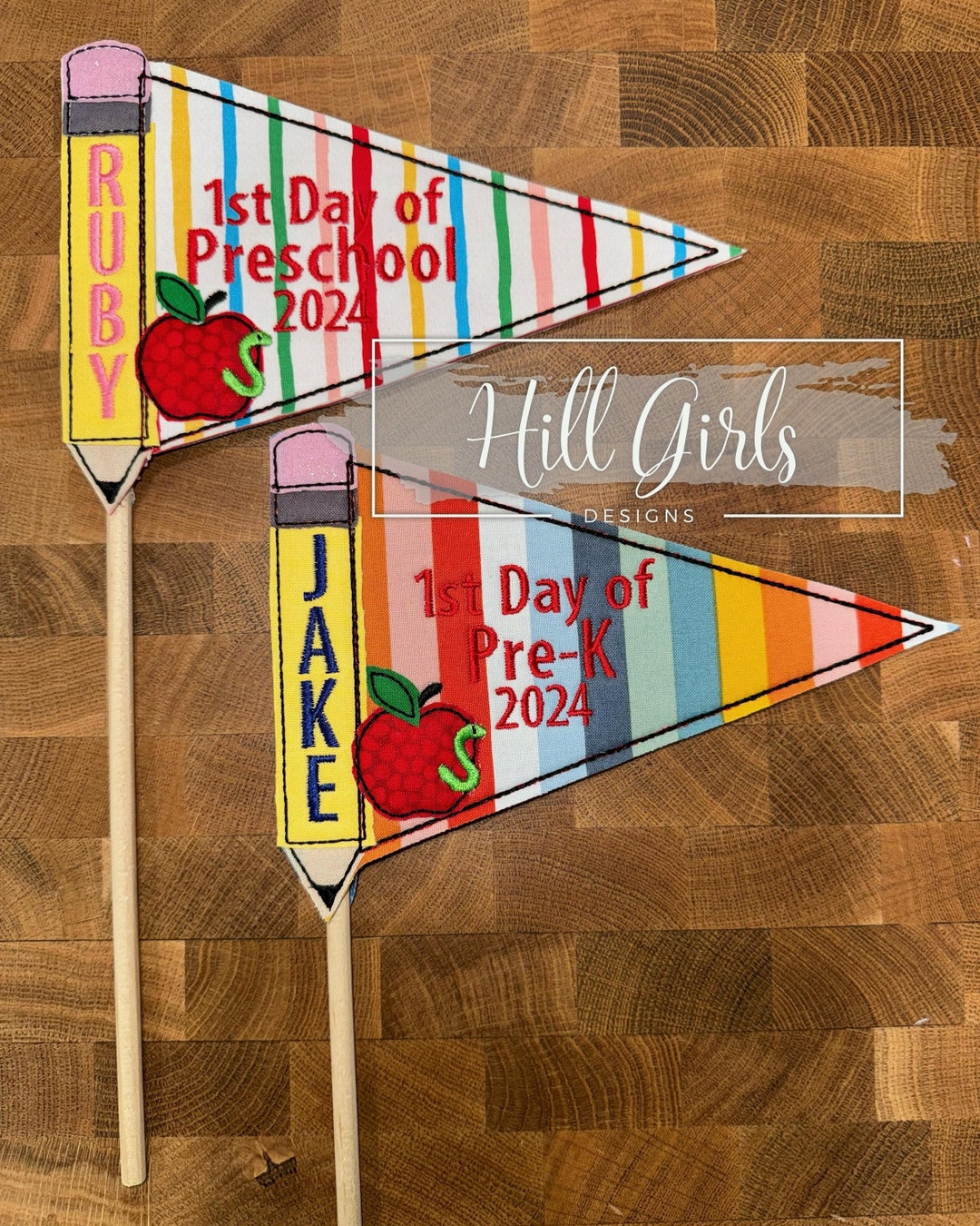 Back to School Embroidered Pennant Sign - Etsy