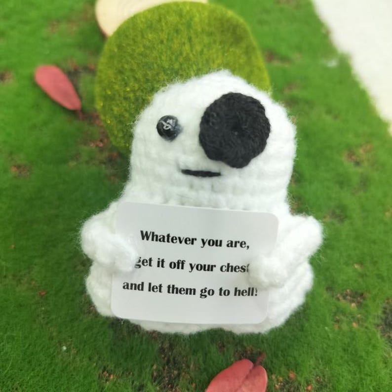 Handmade Crochet Positive Plush Animals Set,cute Kawaii Desk Decor ...