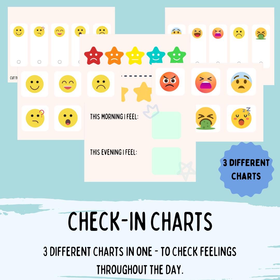 Check in Feelings Charts Home Edition - Etsy