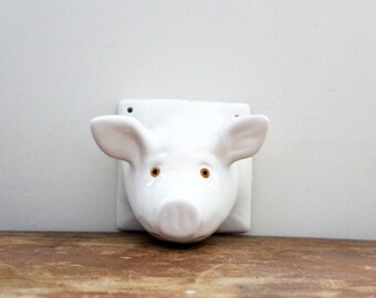 Ceramic Wall Pig | Etsy