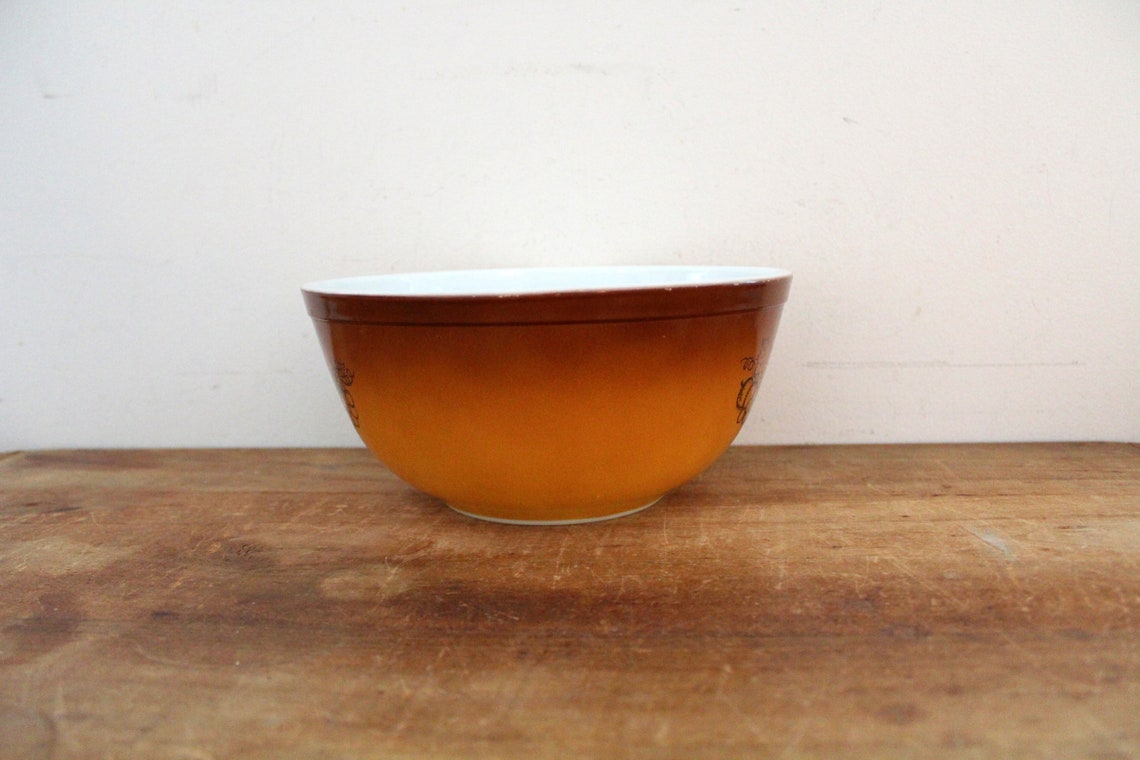 Vintage 70s Pyrex Old Orchard Pattern 2.5 Qt Mixing Bowl Fall | Etsy